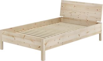 Erst-Holz Echtholzbett Einzelbett Zirbe massiv metallfrei 120x200 mit w&auml;hlbaren Zubeh&ouml;r V-60.95-12Rollrost inkl