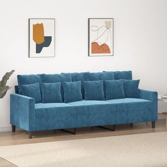 vidaXL 3-Sitzer-Sofa Blau 180 cm Samt Vidaxl