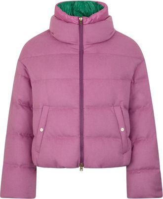 Herno Femme, Vestes, Rose, Taille: 36 FR Veste Rembourr&eacute;e en Soie et Cachemire