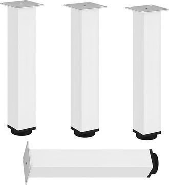 Generic 10 cm Hohe M&ouml;belf&uuml;&szlig;e F&uuml;r K&uuml;che, Tisch, Stuhl, Schreibtisch, Schrank, 4er-Set Metall-Schrankf&uuml;&szlig;e Mit Rutschfester Unterseite Und Verstellbarer Fu&szlig;kappe
