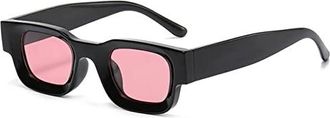 Generic Petites lunettes de soleil polarisées pour femmes rétro punk nuances UV400 hommes lunettes de soleil, noir/rose, Taille unique
