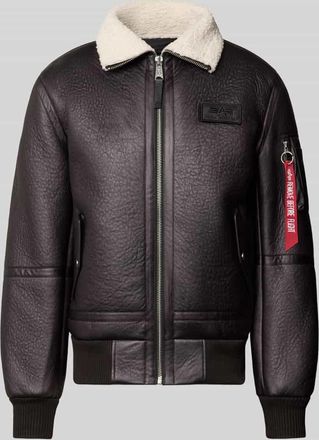 Alpha Industries Bomberjacke mit Label-Patch und Kentkragen