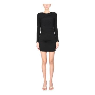 Dsquared2 Ruched LS Mini Dress - - Dresses - Damen - Schwarzk - L