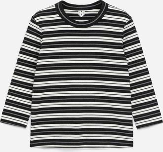 Arket Geripptes Oberteil -Schwarz