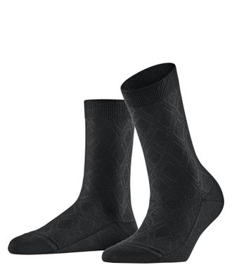 Falke Damen Socken New Prep W So Baumwolle gemustert 1 Paar, Schwarz Black 3000, 39-42
