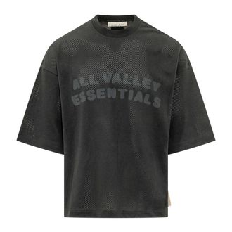 Fear of God Perforiertes T-Shirt mit kurzen &Auml;rmeln - - Tops - Herren - Schwarzk - S