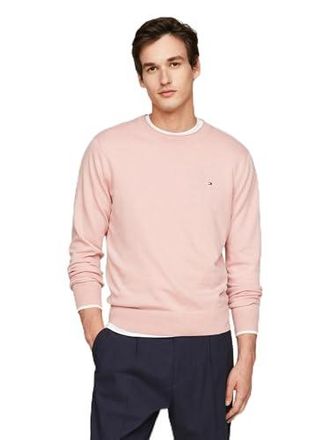 Tommy Hilfiger Mouline Organic Cotton C Neckmw0Mw34791 Pull-Over, Pink (Teaberry Blossom), M Homme