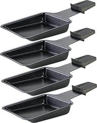 Spring Lot de 4 po&ecirc;lons &agrave; raclette compacts, en acier inoxydable, noir, 4,6 x 12 x 21,2 cm