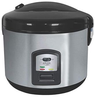 Adler Europe Adler AD 6406 Cuiseur &agrave; riz, 1000 W, 1.5 liters, Noir, Acier Inoxydable