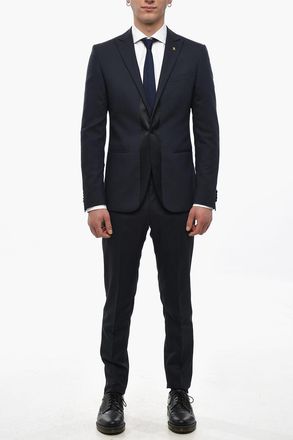 Corneliani CC COLLECTION Dreiteiliger Anzug mit Satin-Details Corneliani