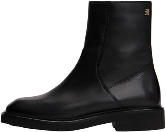 Tommy Hilfiger Damen Mid Boot Stiefel Square Toe mit Karree-Spitze, Schwarz (Black), 42