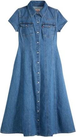 Levi's Robe midi col classique en denim de coton