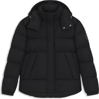 BOSS Herren H-Corbinian5 Wasserabweisende Jacke mit Logo-Aufn&auml;her Schwarz001 56