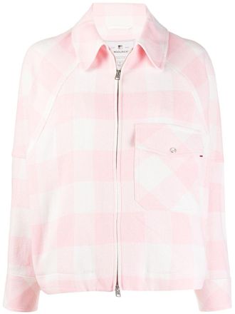 Woolrich veste boxy &agrave; carreaux - Rose