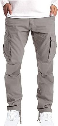 Generic Pantalon cargo d&eacute;contract&eacute; classique pour homme - Uni - Confortable - Respirant - Fermeture &eacute;clair - Extensible - Avec poches - Pour lext&eacute;rieur et le 