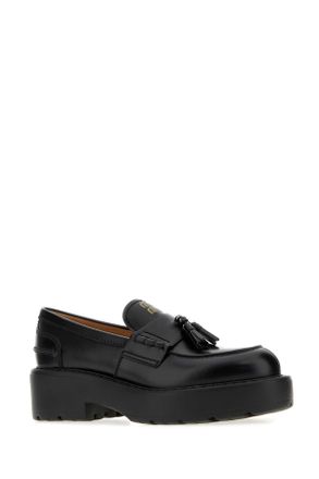Miu Miu Womens Black Leather Loafers Nero Mocassini