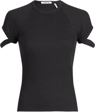 Helmut Lang T-shirt c&ocirc;tel&eacute; &agrave; manches &agrave; d&eacute;coupe en coton m&eacute;lang&eacute;