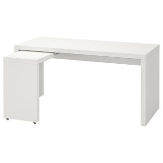 IKEA MALM Schreibtisch mit Ausziehplatte