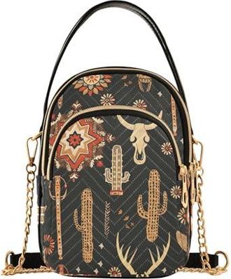 Mnsruu Sac à bandoulière pour femme, sac à dos de cowboy, sac à main, petit sac à bandoulière avec sangle réglable