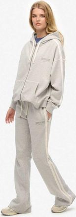 Superdry Athletic - Ausgestellte Jogginghose in meliertem Gletschergrau mit Streifendetail