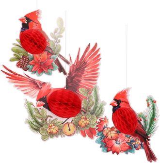 SOLUSTRE 3 Stück Vogeldekorationen aus Papier Waben Hängedekorationen für Fenster Türen und Garten Leichte Festtagsanhänger mit Wabenstruktur