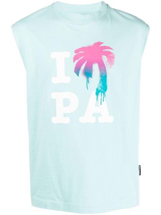 Palm Angels d&eacute;bardeur &agrave; logo imprim&eacute; - Bleu