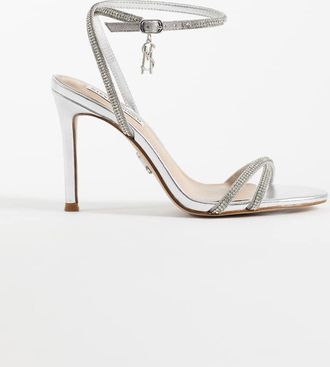 Steve Madden Jypsey - Sandales &agrave; talon ornement&eacute;es - Argent&eacute;