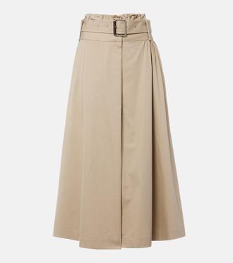 Loewe Jupe longue en coton et soie &agrave; ceinture