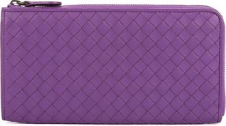 Bottega Veneta Crossbody Bags - Intrecciato Zip Wallet - Gr. unisize - in Violett - für Damen