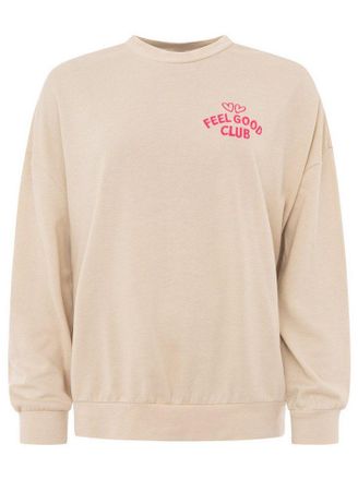 Zwillingsherz Sweatshirt Feel Good Club Rundhals, kleine Stickerei vorne