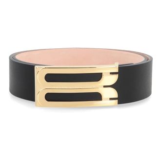 Victoria Beckham Kalbsleder Logo Schnalle G&uuml;rtel - - Accessories - Damen - Schwarzk - 70 CM
