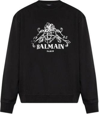 Balmain Homme, Sweatshirts et sweats &agrave; capuche, Noir, Taille: S Paris Printed SweaT-shirt
