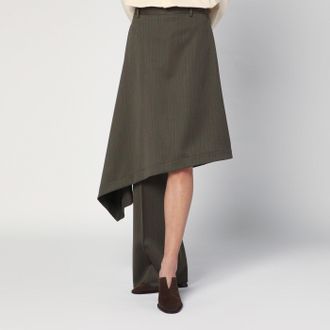 Bottega Veneta Culotte-Rock waldgr&uuml;n aus Wolle