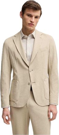 HUGO BOSS Blazer f&uuml;r Herren, Hals Kerbe (Hellbeige)