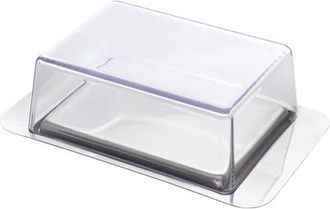 Metaltex Butterdose Edelstahl mit transparentem Deckel - passend f&uuml;r K&uuml;hlschrankt&uuml;r