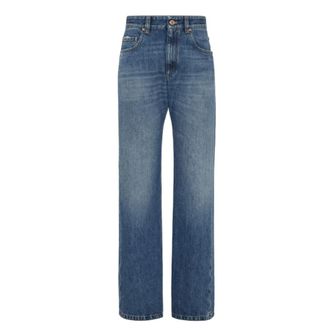 Brunello Cucinelli High Waist Blaue Jeans mit Knopfleiste - - Jeans - Damen - Blau - M