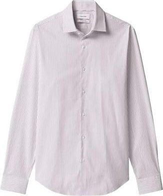 Calvin Klein Chemise slim &agrave; rayures en coton m&eacute;lang&eacute;