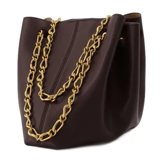 Nanushka Womens Gather Bucket Bag Brown