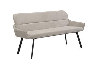 Byliving Bank RICO/Webstoffbezug, Gestell in schwarz/Taschenfederkern, aufgedoppelter R&uuml;cken/Esszimmerbank, Sitzbank/B 160 x H 90 x T 62 cm (Taupe)