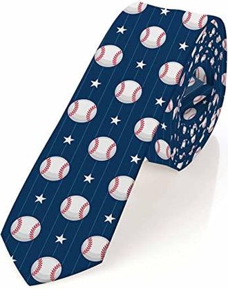 Generic Baseball Bleu Cravates Classique Cravate Polyvalente Cravatte Pour Scolaires Mariages Mariage