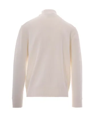 Paolo Pecora Mens Roll-Neck Sweater Cream Virgin Wool Jumpers