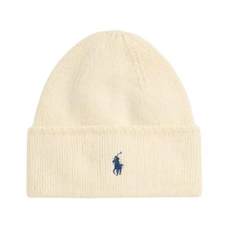 Ralph Lauren Bonnet en tricot avec logo - Femme - Accessoires - Blanc - Taille: ONE Size