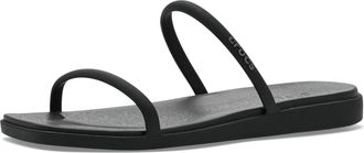 Crocs Miami Damen-Sandalen mit zwei Riemen, flach, Schwarz, Gr&ouml;&szlig;e 43, Schwarz, 42/43 EU