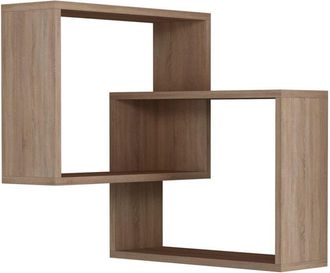 Toilinux Etagère murale dangle carrée en bois