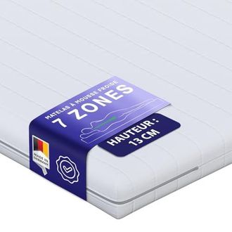 Mister Sandman Matelas 90 x 200 cm - Mousse Froide Ergonomique 7 Zones de Confort - &eacute;quilibr&eacute; & Ferme - R&eacute;versible 2 Faces - Certifi&eacute; Oeko-TEX - Fabriqu&eacute; en Allemagn