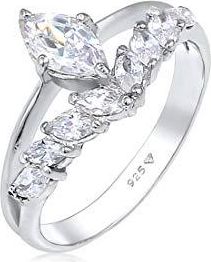 Elli PREMIUM Bague Femme Étincelantes de Cristaux de Zircone Cubique en Argent Sterling 925
