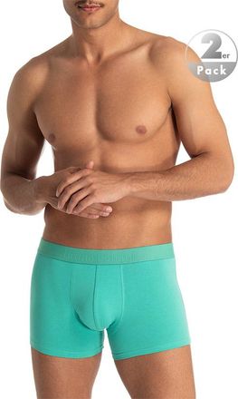 Bruno Banani Herren Trunks gr&uuml;n Baumwolle unifarben