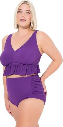 Ulla Popken Bikini, Struktur, Rüsche, Softcups, Träger Verstellbar Ensemble, Violet, 54 Femmes