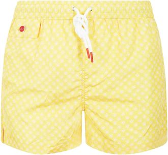 Kiton short de bain à fleurs - Jaune