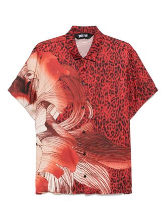 Just Cavalli chemise imprimée à détail noué - Rouge